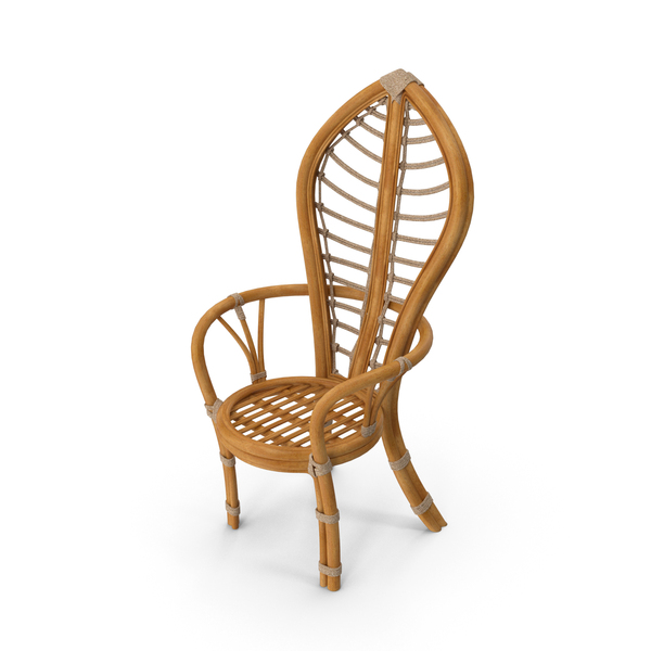 Chair Rattan Vintage Leaf Shaped Throne 3D Incl. chair dining Envato